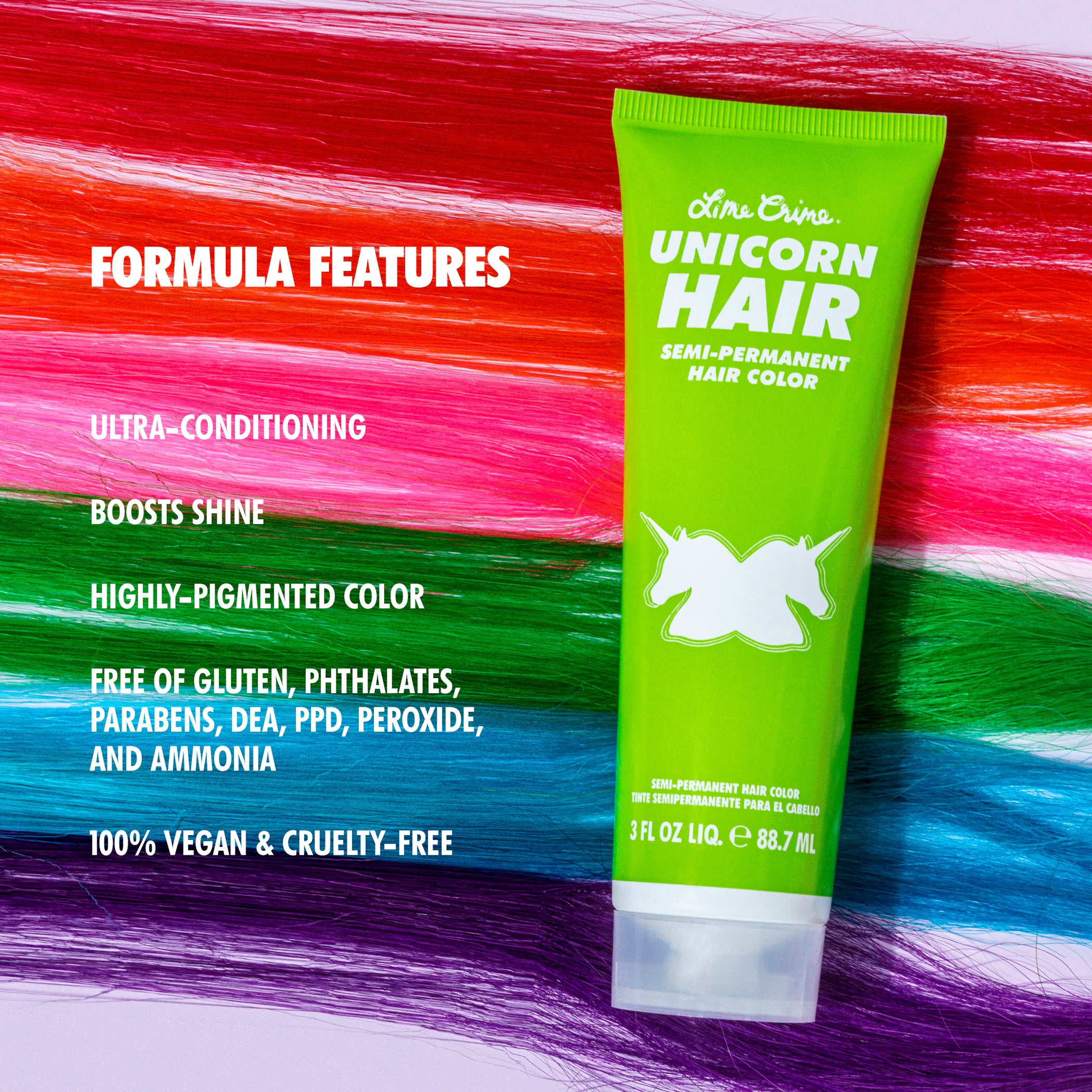 Unicorn Hair Full Coverage Hair Dye | Semi-Permanent Hair Color Dye 3oz ...